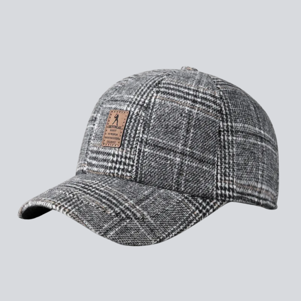 Waylon | Wool heritage plaid cap (Light Gray)